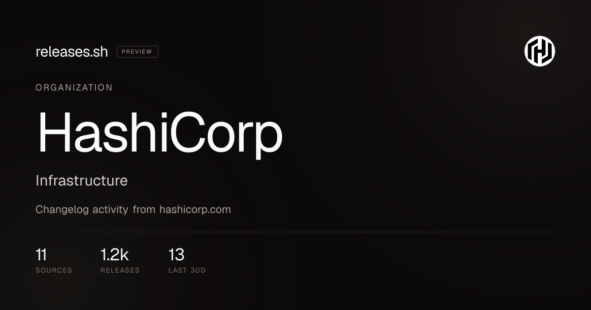 HashiCorp Releases & Latest Updates · June 2026 — releases.sh