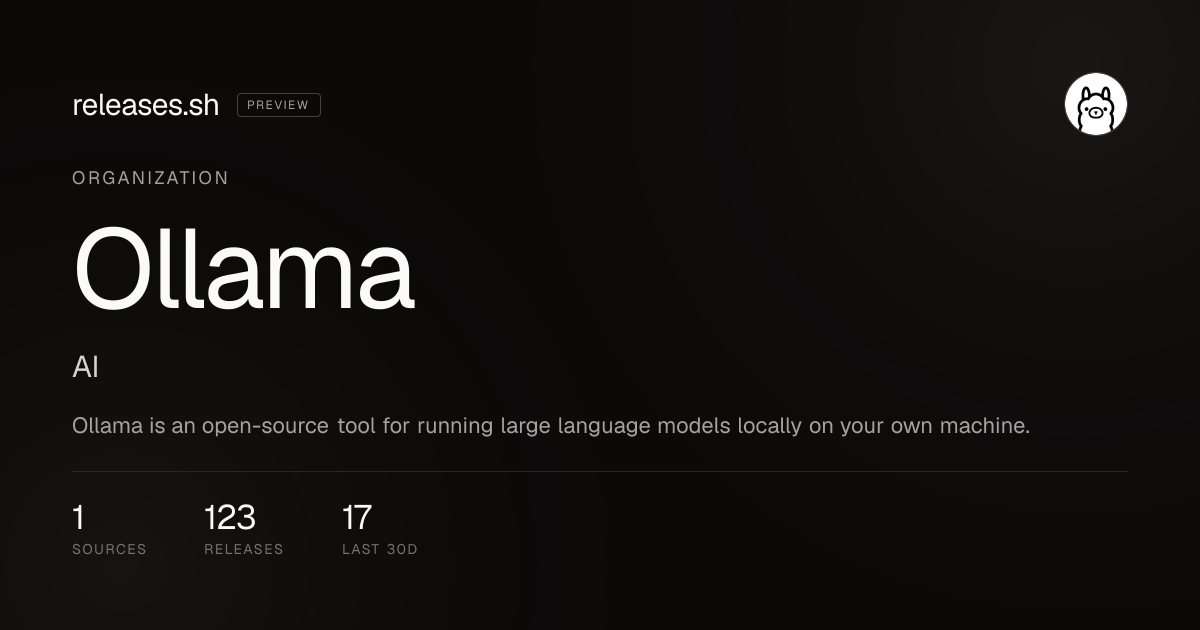 Ollama Release Notes & Changelog · June 2026 — releases.sh